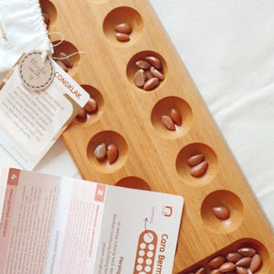 MOMIYO Wooden Congklak Mancala Game Set | Handmade Traditional Board ...