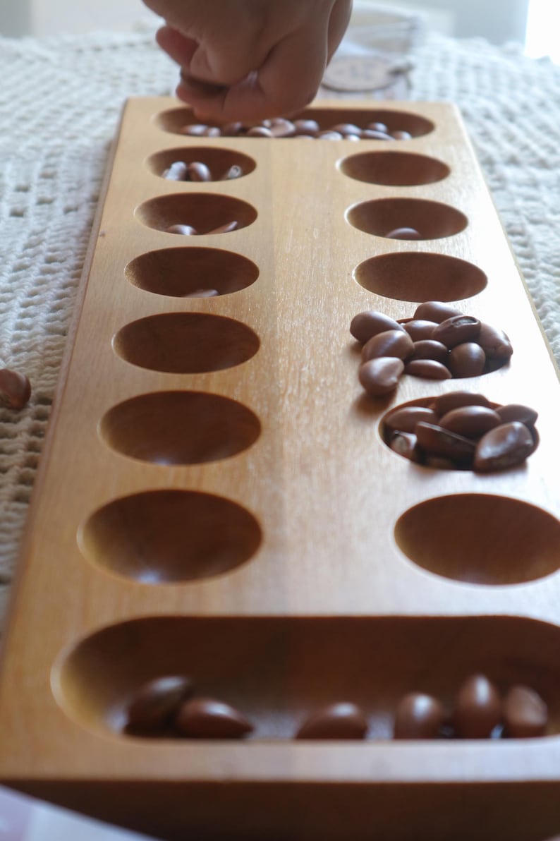 MOMIYO Wooden Congklak Mancala Game Set | Handmade Traditional Board ...
