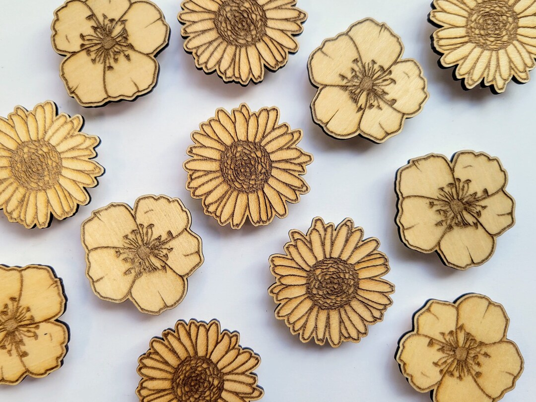 Mini Wildflower Magnets Daisy & Wild Rose Set of Four - Etsy