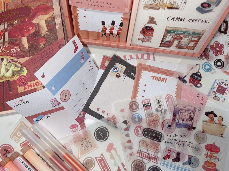 Rossa Crafts Stationary Sticker Set box is 6.75 X 5.75 Inches Scrapbook ...