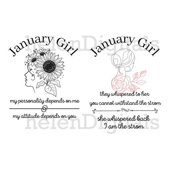 January Girl Svg - Etsy