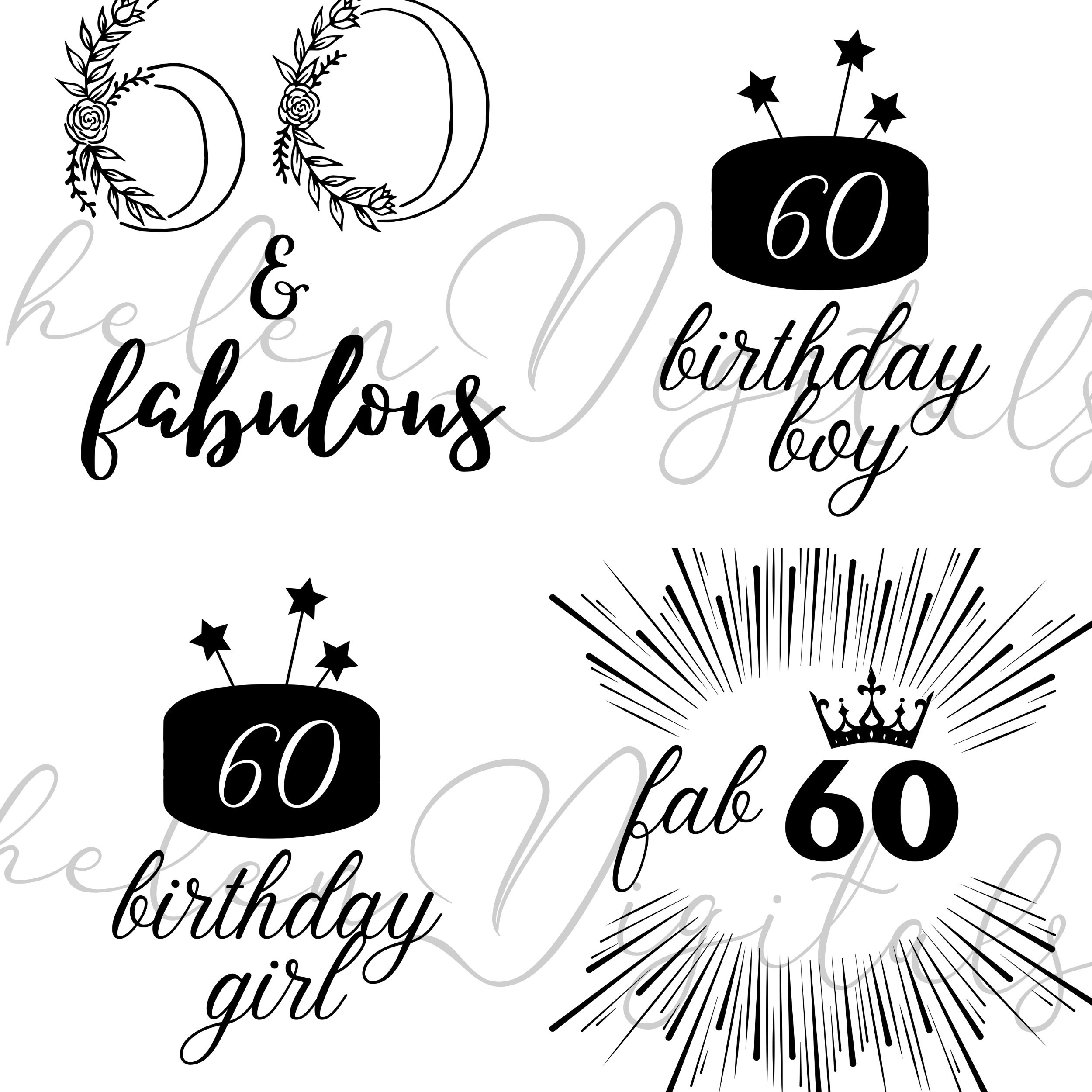 60th Birthday Svg 60 And Fabulous Svg Sixty And Fabulous Svg 60th