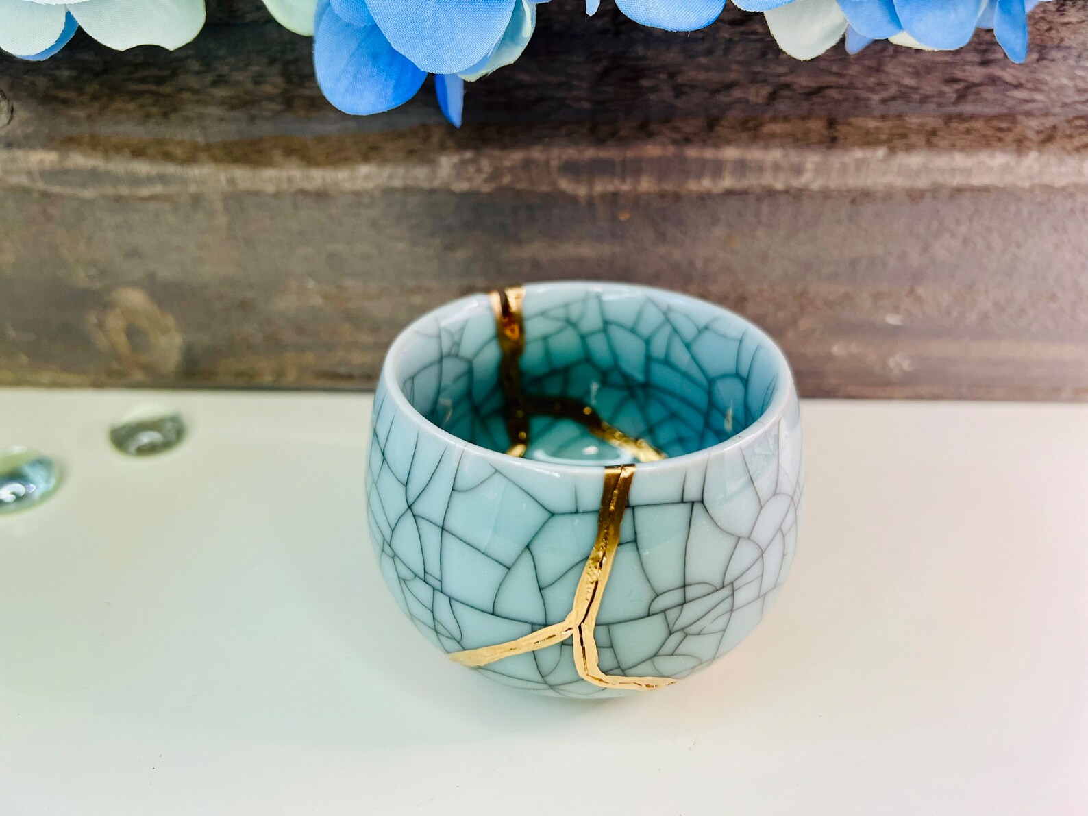 Kintsugi Bowl Kintsugi Gold Stitch Bowl Kintsugi Cup - Etsy