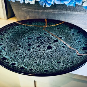 Kintsugi Green Leopard Plate, Kintsugi Art, Personalized Gift, Gold ...