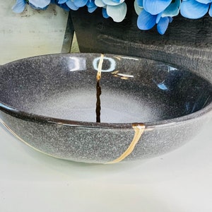 Kintsugi Bowl, Kintsugi Moonlight Grey Bowl, Gifts for Her, Kintsugi ...