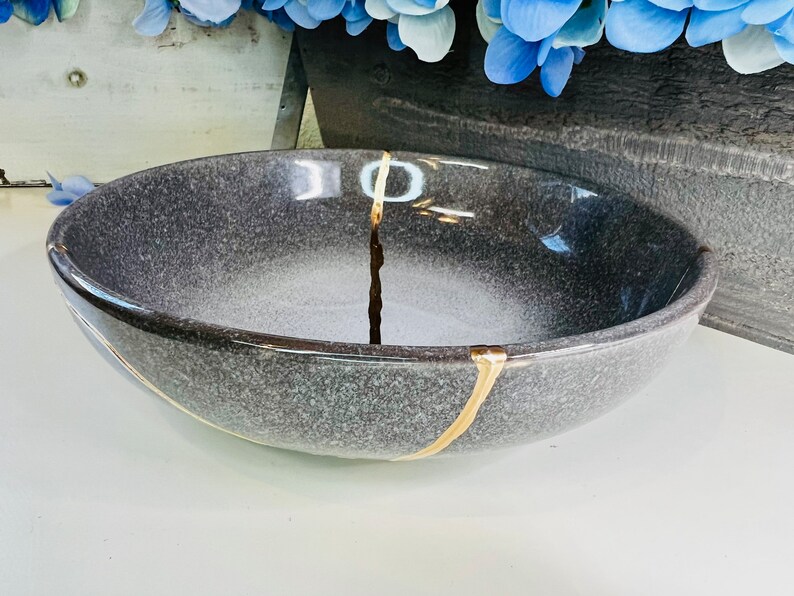 Kintsugi Bowl Kintsugi Moonlight Grey Bowl Gifts for Her - Etsy