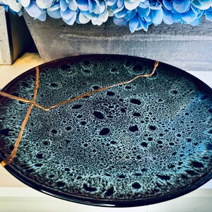 Kintsugi Green Leopard Plate, Kintsugi Art, Personalized Gift, Gold ...