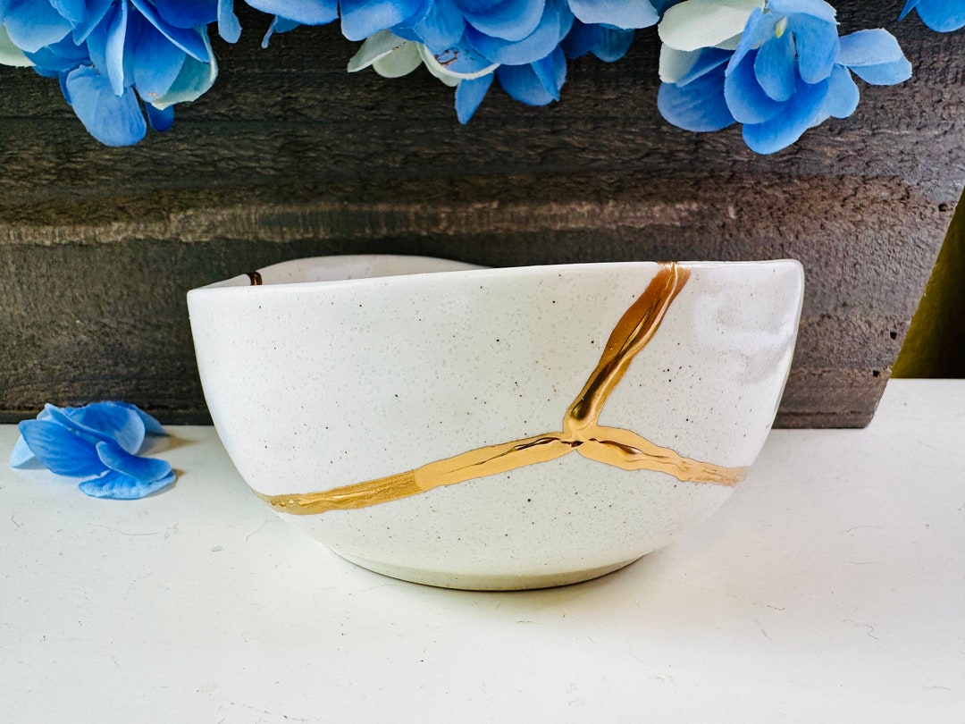 Kintsugi Cream Ring Bowl, Kintsugi, Gift for Her, Kintsugi Pottery Wall ...