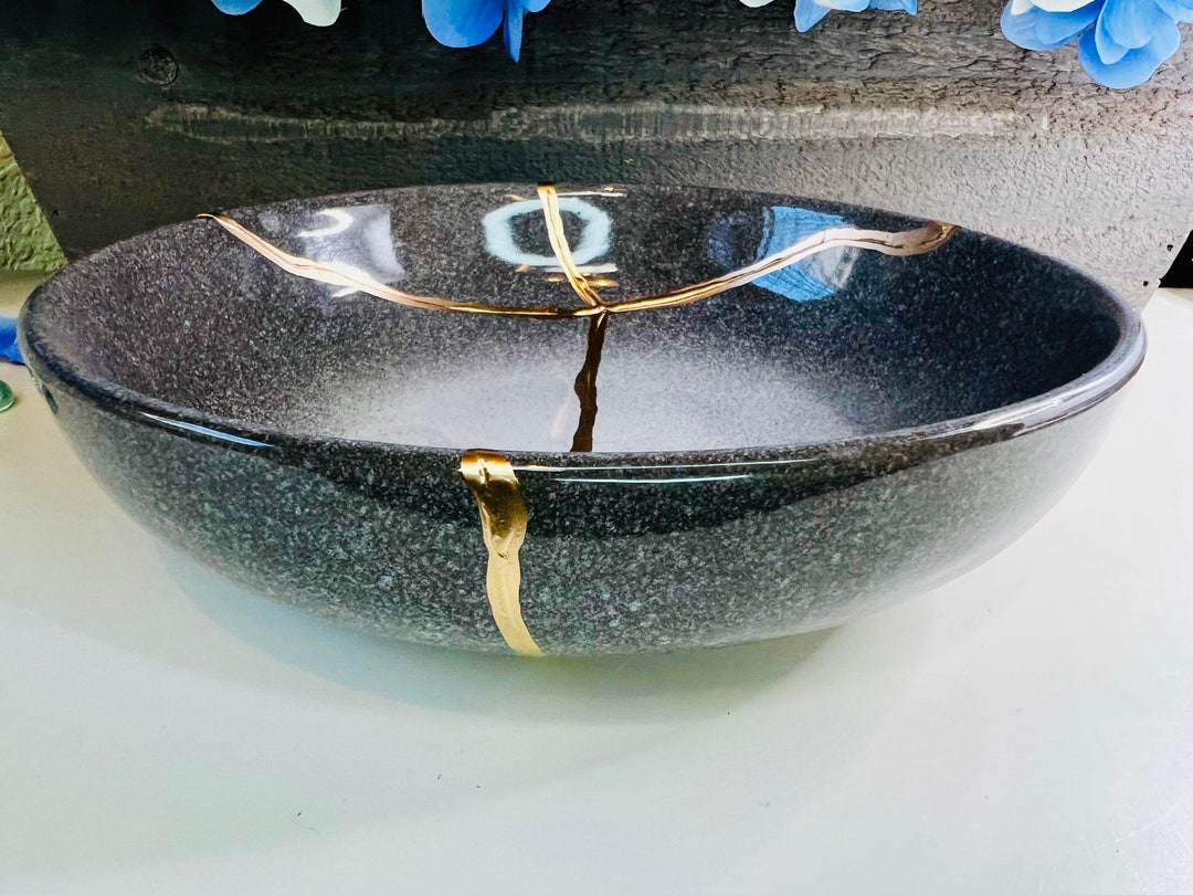 Kintsugi Bowl Kintsugi Moonlight Grey Bowl Gifts for Her - Etsy