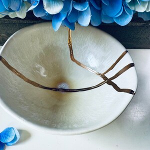 Kintsugi Bowl, Kintsugi White Shell Bowl, Kintsugi Pottery, Kintsugi ...