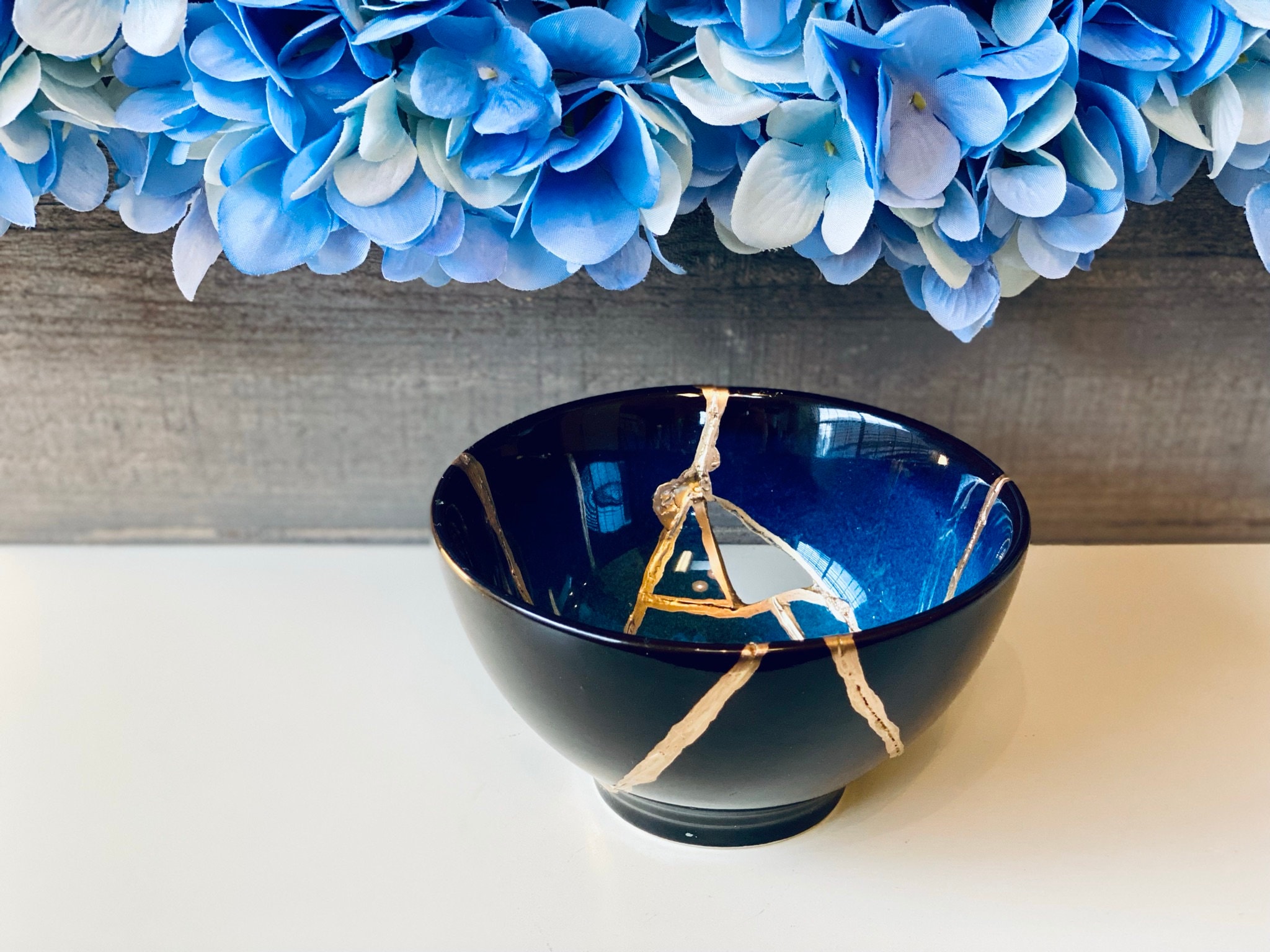 Kintsugi Bowl Kintsugi Blue Bowl Kintsugi Pottery - Etsy