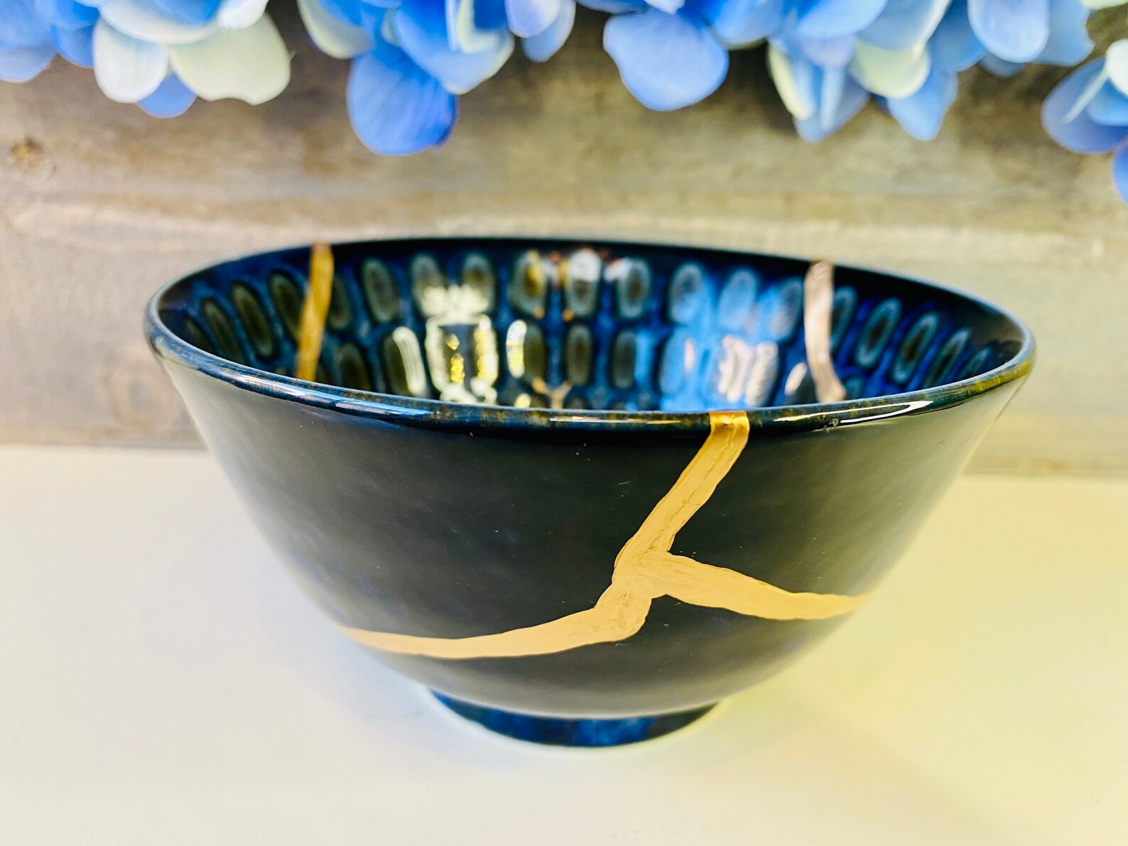 Kintsugi Bowl Kintsugi Cobblestone Bowl Kintsugi Blue Bowl - Etsy