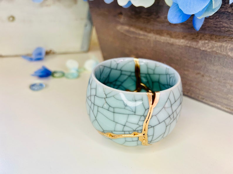 Kintsugi Bowl Kintsugi Gold Stitch Bowl Kintsugi Cup - Etsy