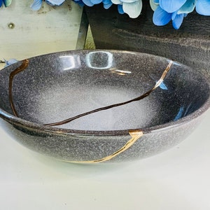 Kintsugi Bowl, Kintsugi Moonlight Grey Bowl, Gifts for Her, Kintsugi ...