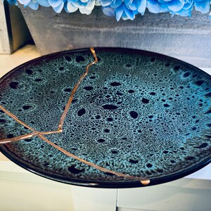 Kintsugi Green Leopard Plate, Kintsugi Art, Personalized Gift, Gold ...