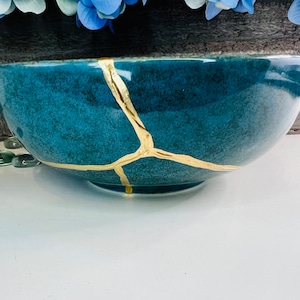 Kintsugi Bowl, Kintsugi Emerald Green Bowl, Fall Decor, Birthday Gift ...