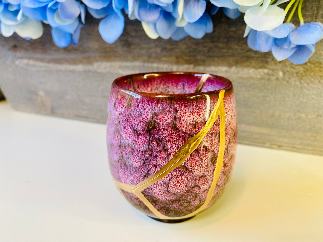 Kintsugi Bowl, Kintsugi Pink Teacup, Valentines Gift, Handmade, Gift ...