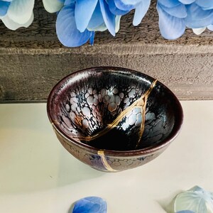 Kintsugi Bowl, Kintsugi Dragon Scale Teacup, Kintsugi Pottery, Bronze ...