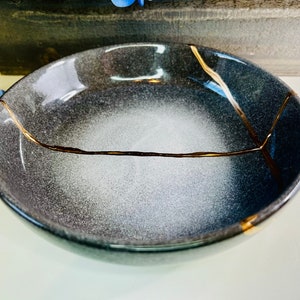 Kintsugi Bowl, Kintsugi Moonlight Grey Bowl, Gifts for Her, Kintsugi ...