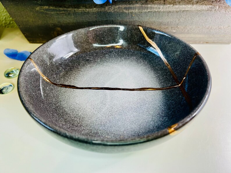 Kintsugi Bowl Kintsugi Moonlight Grey Bowl Gifts for Her - Etsy