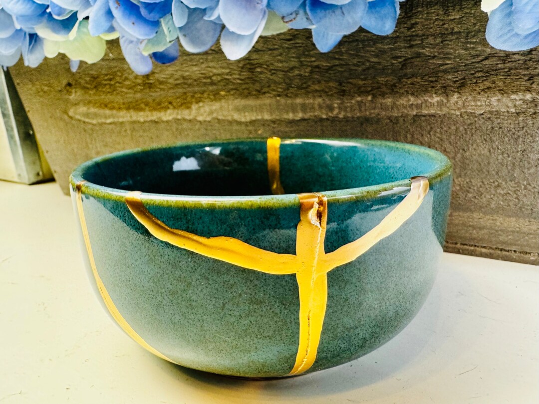 Kintsugi, Kintsugi Bowl Small Emerald Green Bowl, Fall Decor, Gifts for Her, Handmade Gifts ...