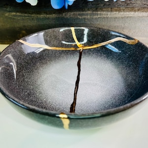 Kintsugi Bowl, Kintsugi Moonlight Grey Bowl, Gifts for Her, Kintsugi ...