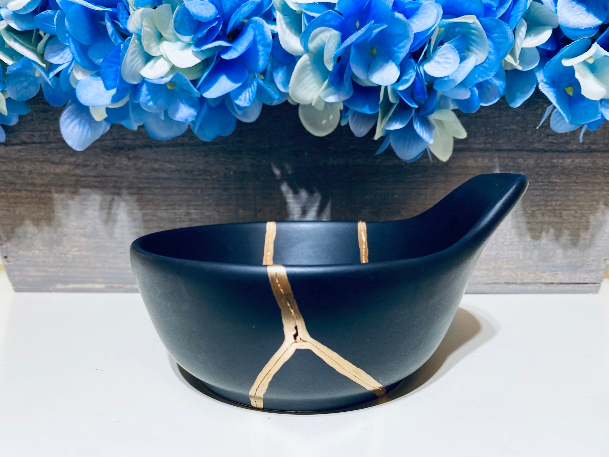 Kintsugi Bowl Kintsugi Black Ring Dish Kintsugi Pottery - Etsy