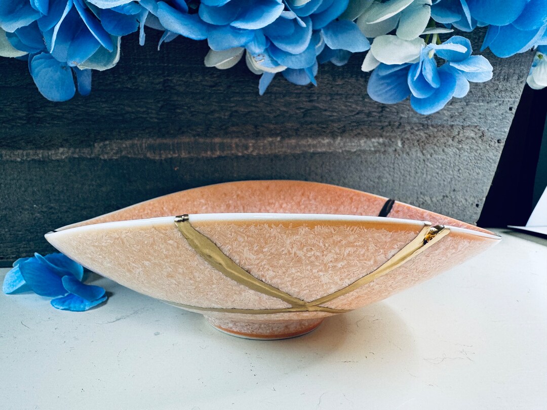 Kintsugi Bowl, Pink Kintsugi Ring Dish Bowl, Kintsugi Pottery ...