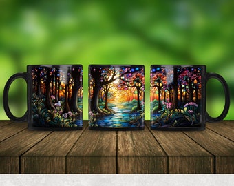 Stained Glass Enchanted Forest - Etsy