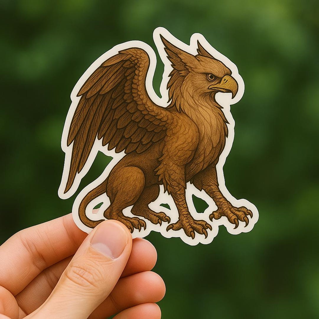 Griffin Sticker – Mythical Creature Vinyl Decal, Fantasy Animal Sticker ...
