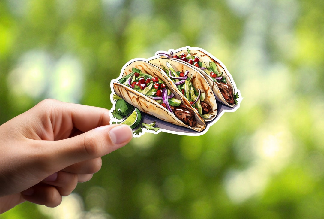 Tacos Sticker, Food Sticker, Notebook Sticker, Journal Sticker, Planner ...