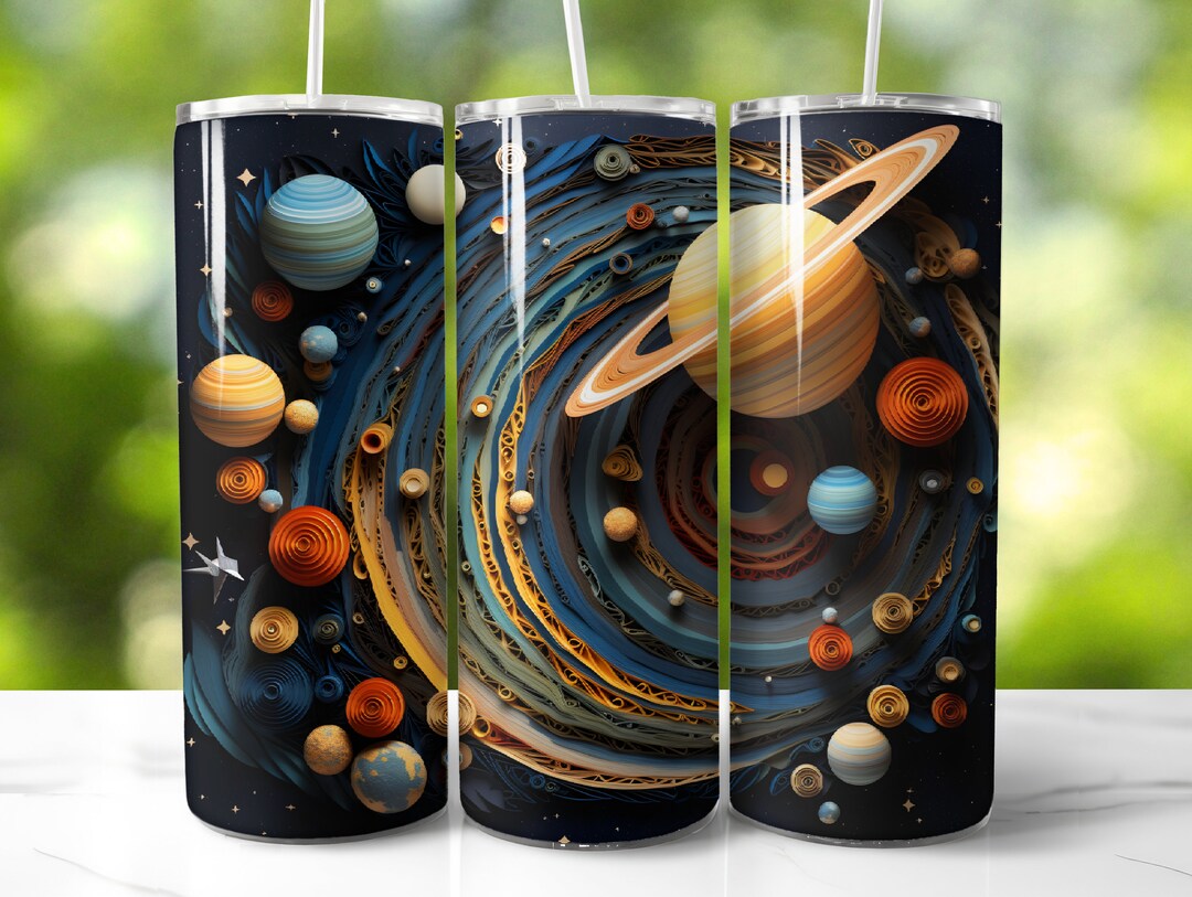 3D Planets Tumbler 20 Oz Skinny Tumbler Space Tumbler - Etsy