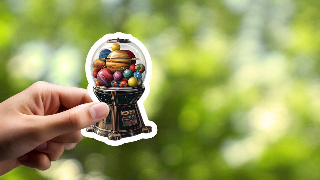 Planet Gumball Machine Sticker, Notebook Sticker, Journal Sticker ...