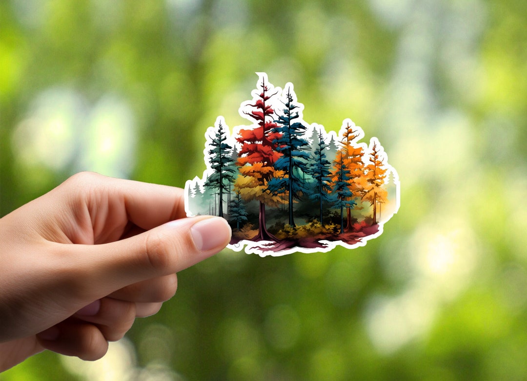 Pine Forest Sticker, Laptop Sticker, Planner Sticker, Journal Sticker ...