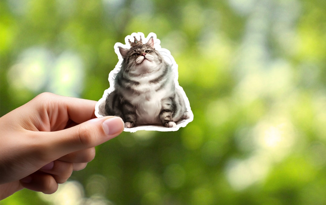 Royal Chonk Cat Sticker, Pet Sticker, Laptop Sticker, Notebook Sticker ...