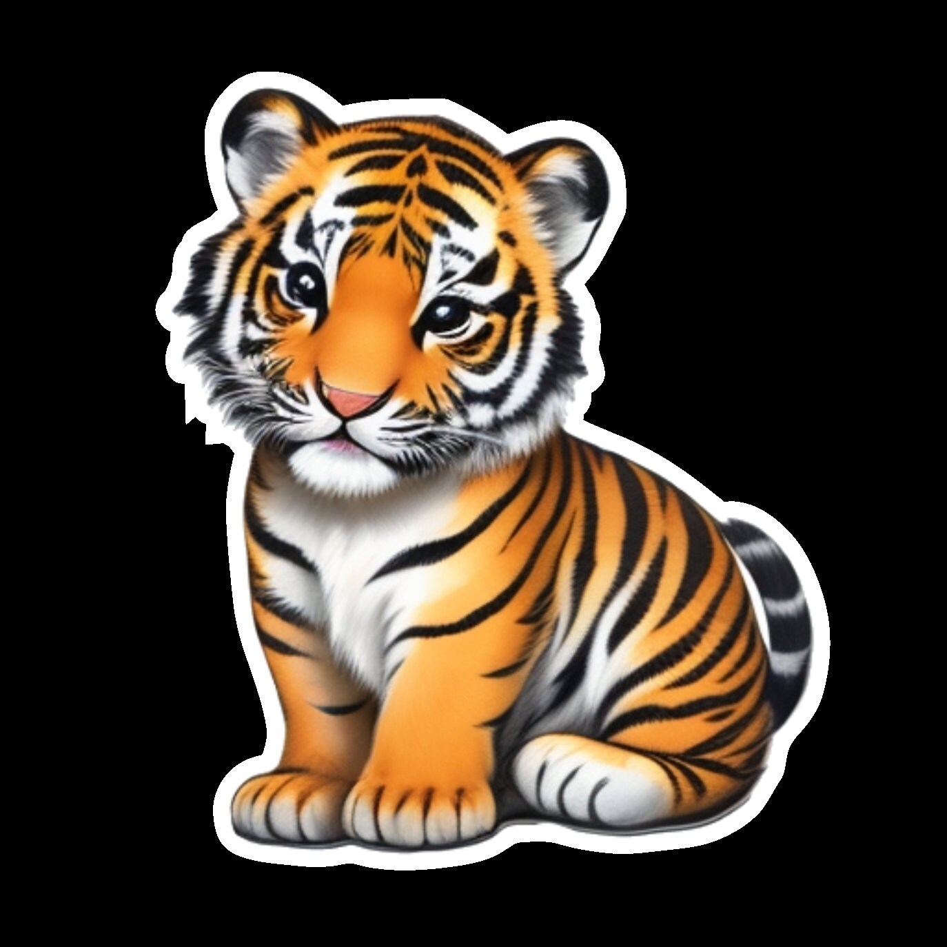 Digital Baby Tiger Sticker PNG Sticker Laptop Sticker - Etsy