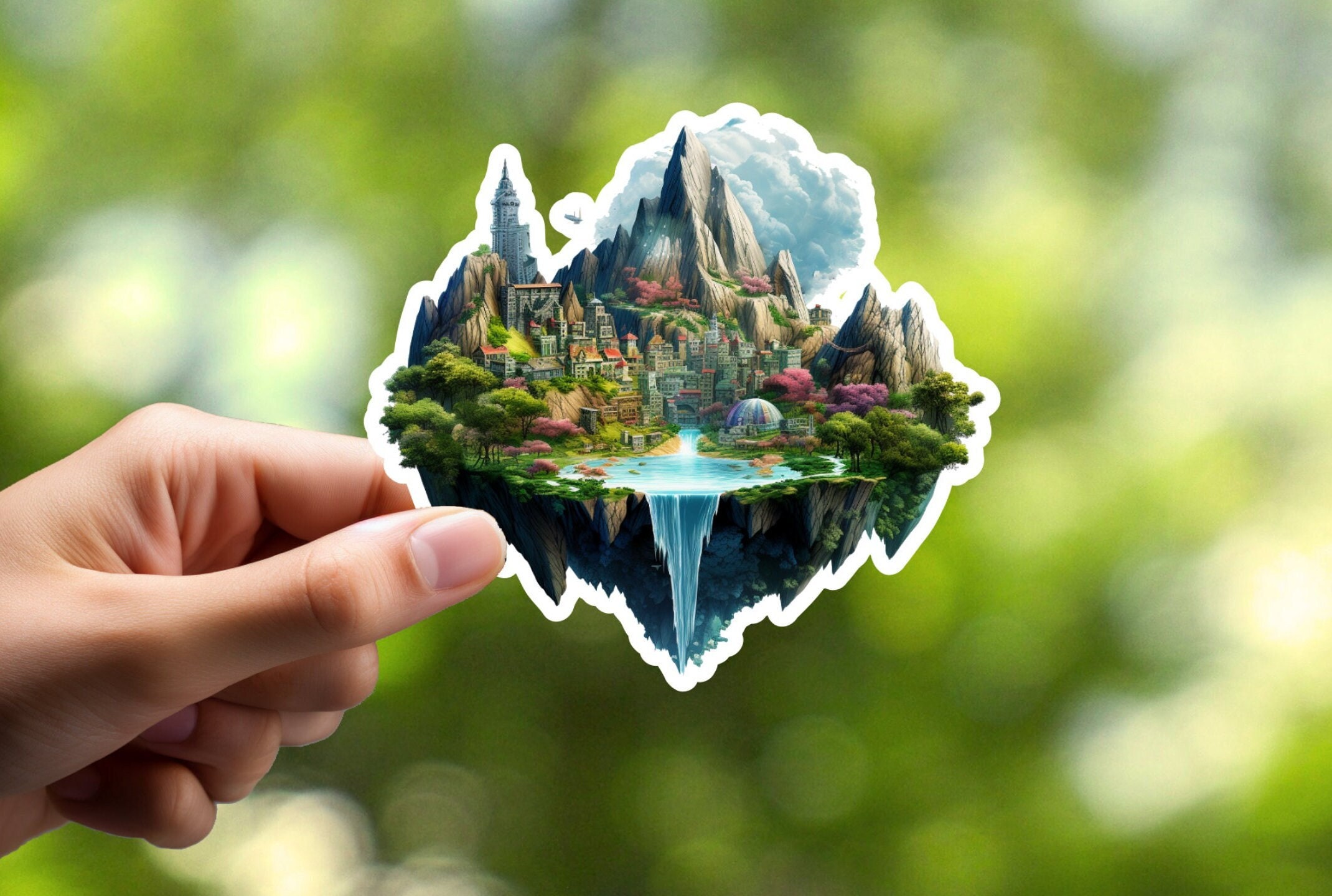 Floating Island Sticker, Laptop Sticker, Journal Sticker, Notebook ...