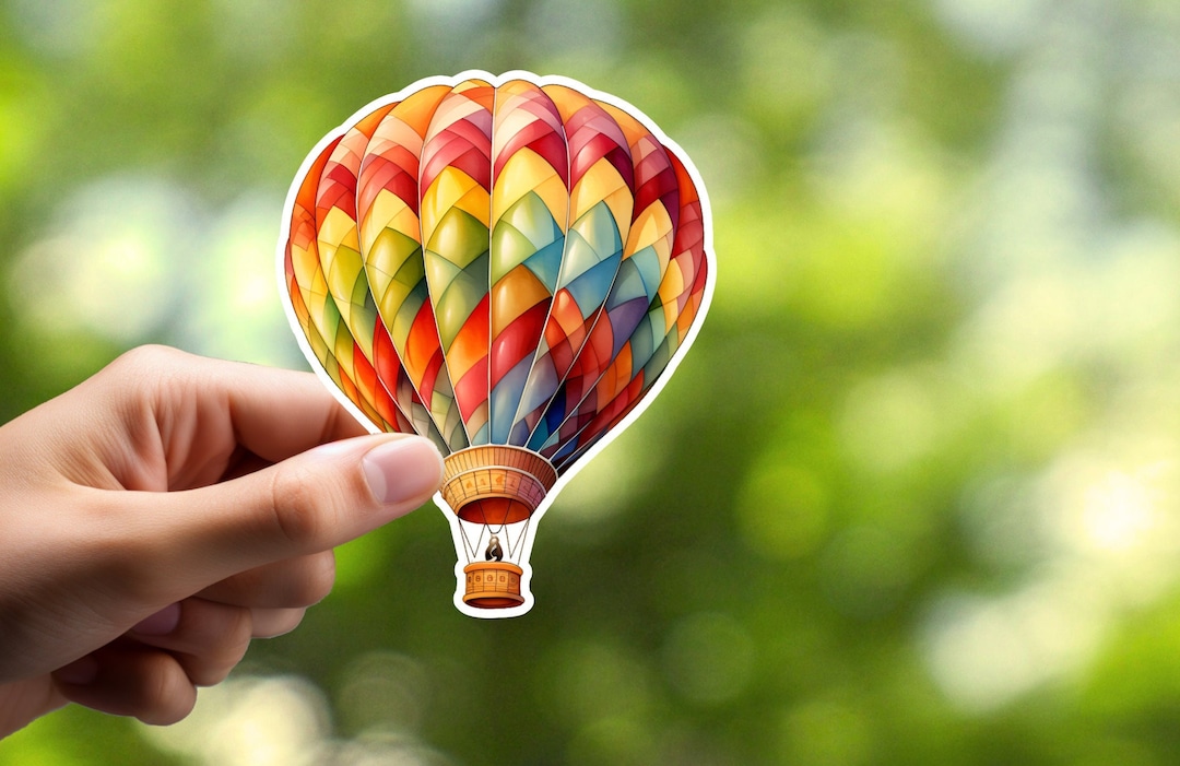 Hot Air Balloon Sticker, Notebook Sticker, Journal Sticker, Laptop ...