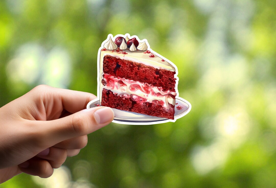 Red Velvet Sticker, Cake Sticker, Dessert Sticker, Laptop Sticker ...