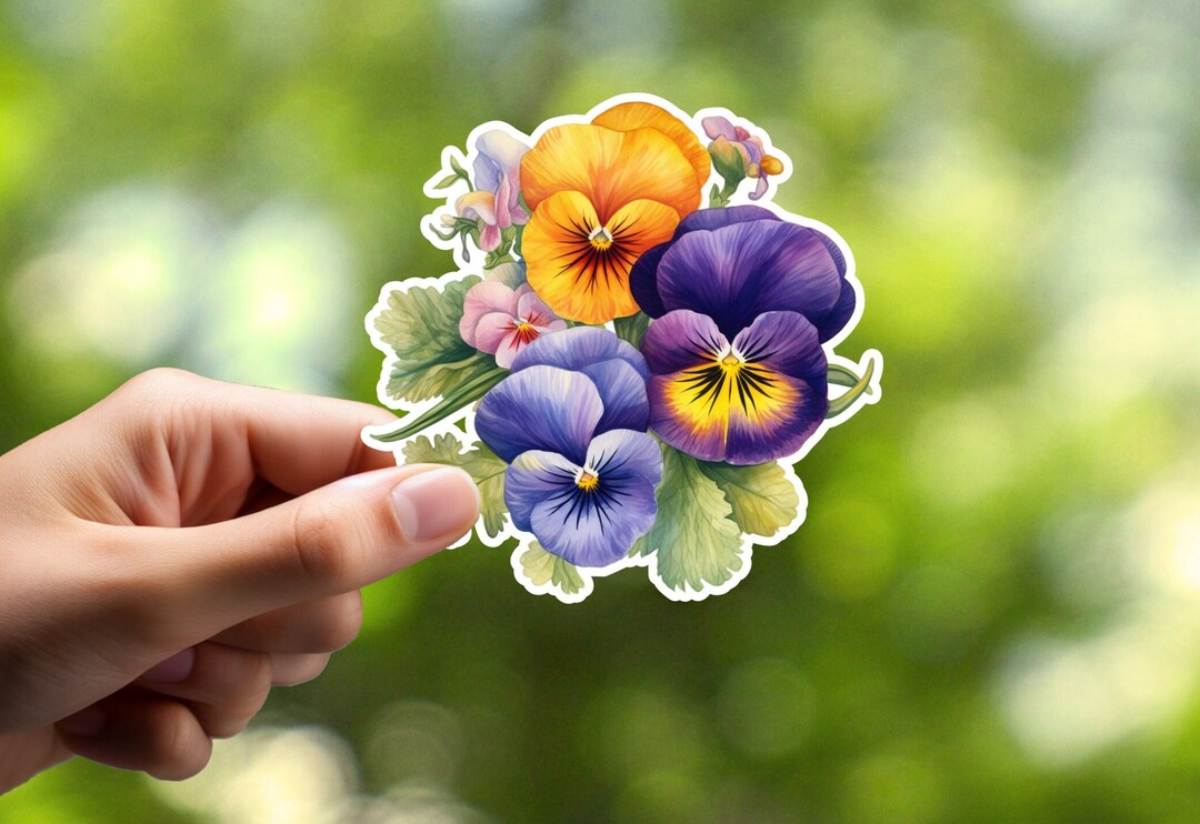 Pansies Stickers, Flower Sticker, Notebook Sticker, Journal Sticker ...