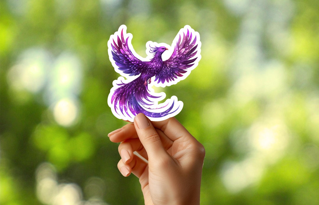 Purple Phoenix Bird Sticker, Animal Sticker, Planner Sticker, Notebook ...
