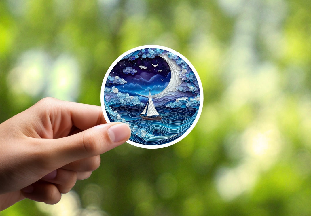 Faux Paper Quill Sailboat Sticker, Paper Art Sticker, Laptop Sticker ...