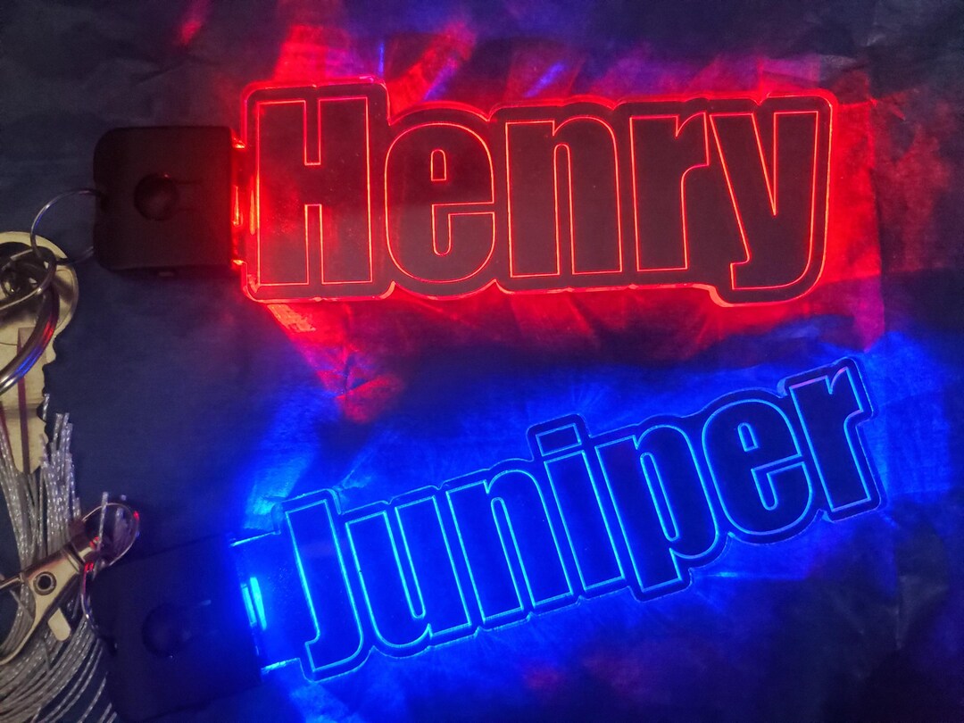 Custom LED Name Keychain – Personalized Acrylic Light up Tag – Glowing ...