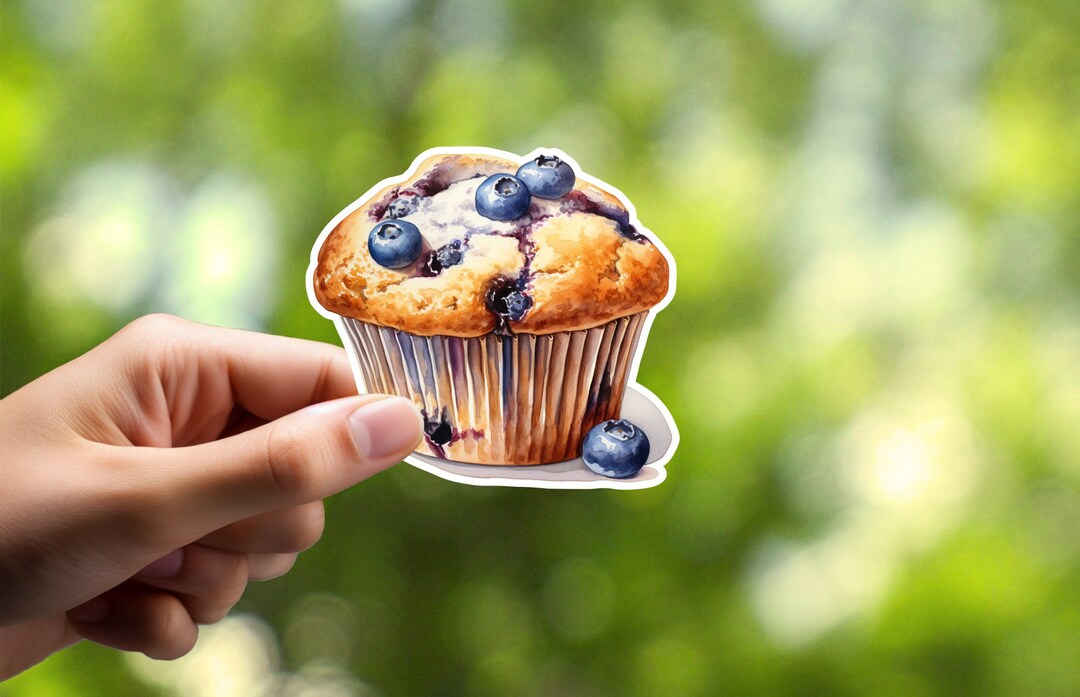 Blueberry Muffin Sticker, Food Sticker, Laptop Sticker, Notebook ...