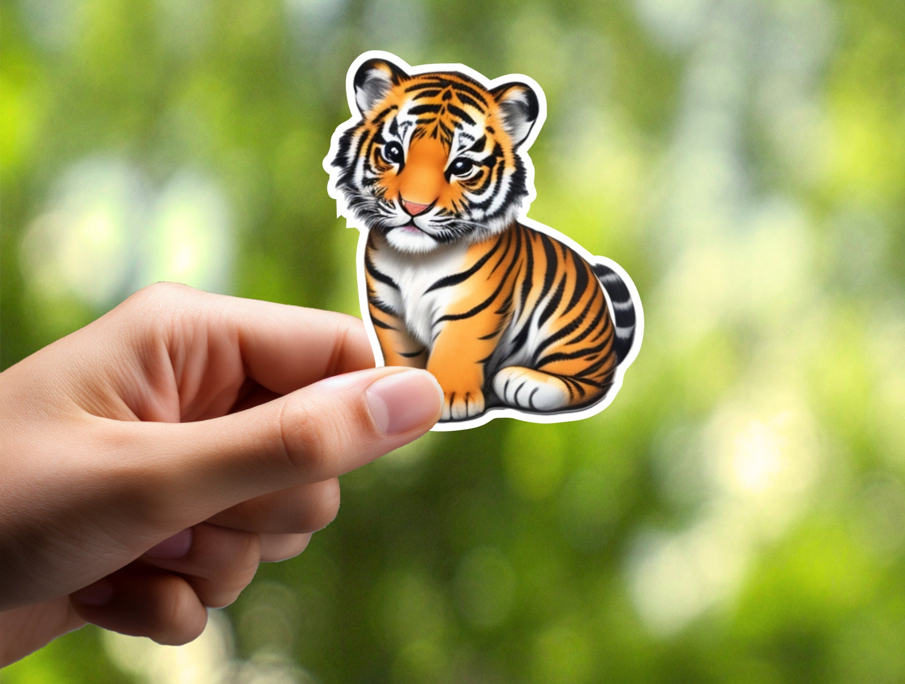 Digital Baby Tiger Sticker PNG Sticker Laptop Sticker - Etsy
