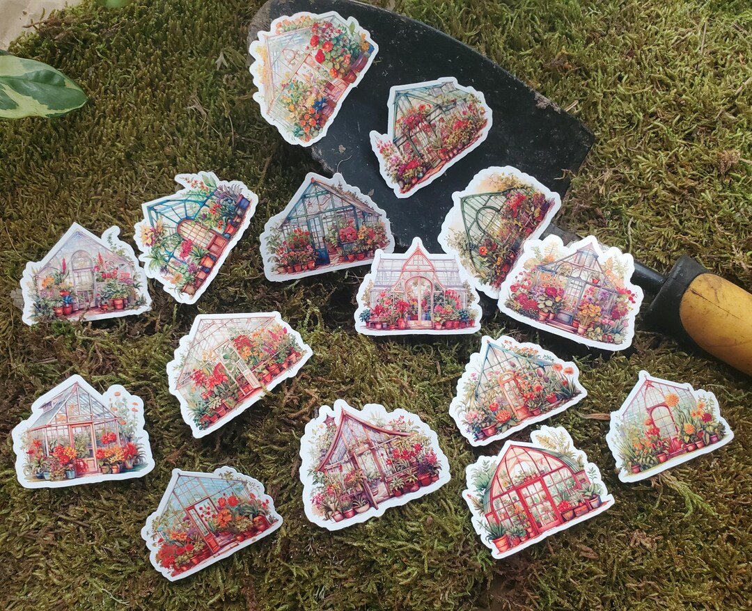 Greenhouse Sticker Pack – 15 Cottagecore Plant House Vinyl Stickers ...
