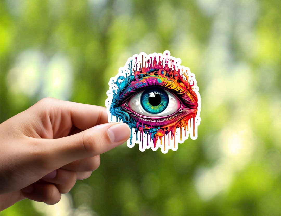 Surreal Eye Sticker, Laptop Sticker, Journal Sticker, Notebook Sticker ...