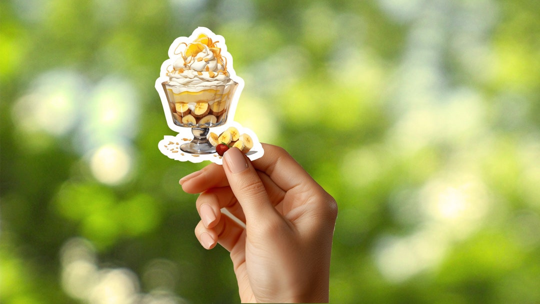 Banana Pudding Sticker, Food Sticker, Notebook Sticker, Planner Sticker, Journal Sticker, Laptop ...