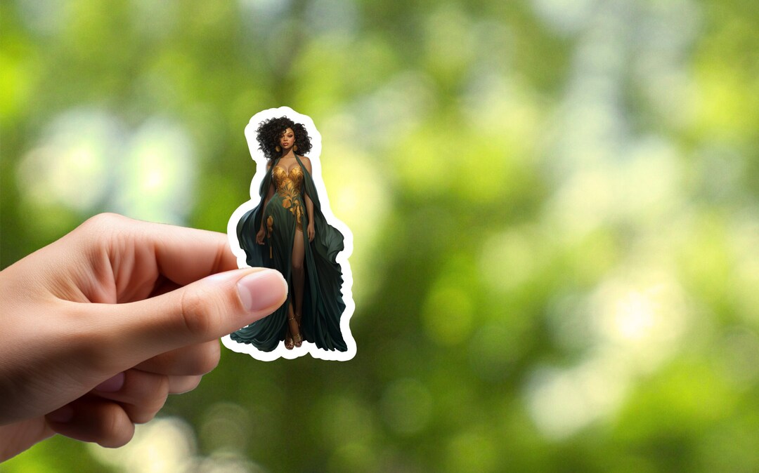 Beautiful Black Woman Sticker, African American Woman, Stylish Lady ...