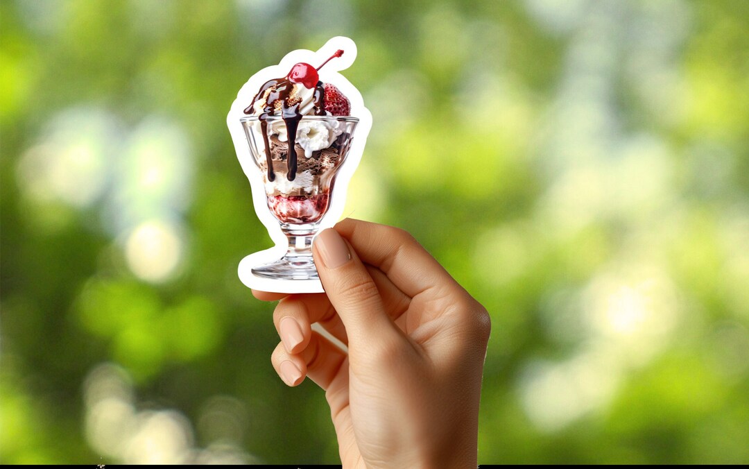 Ice Cream Sundae Sticker, Food Sticker, Notebook Sticker, Journal ...
